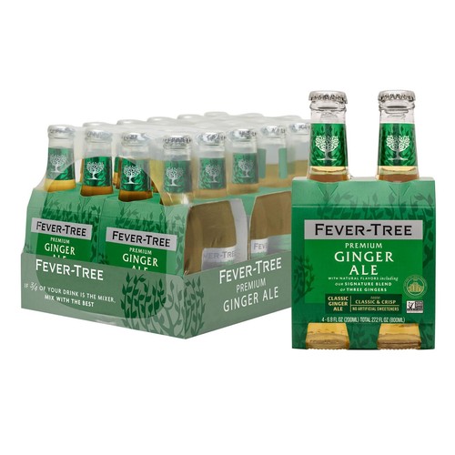 Fever Tree Ginger Ale 200ml Pack of 24 Premium Mixer Refreshing Flavor ...