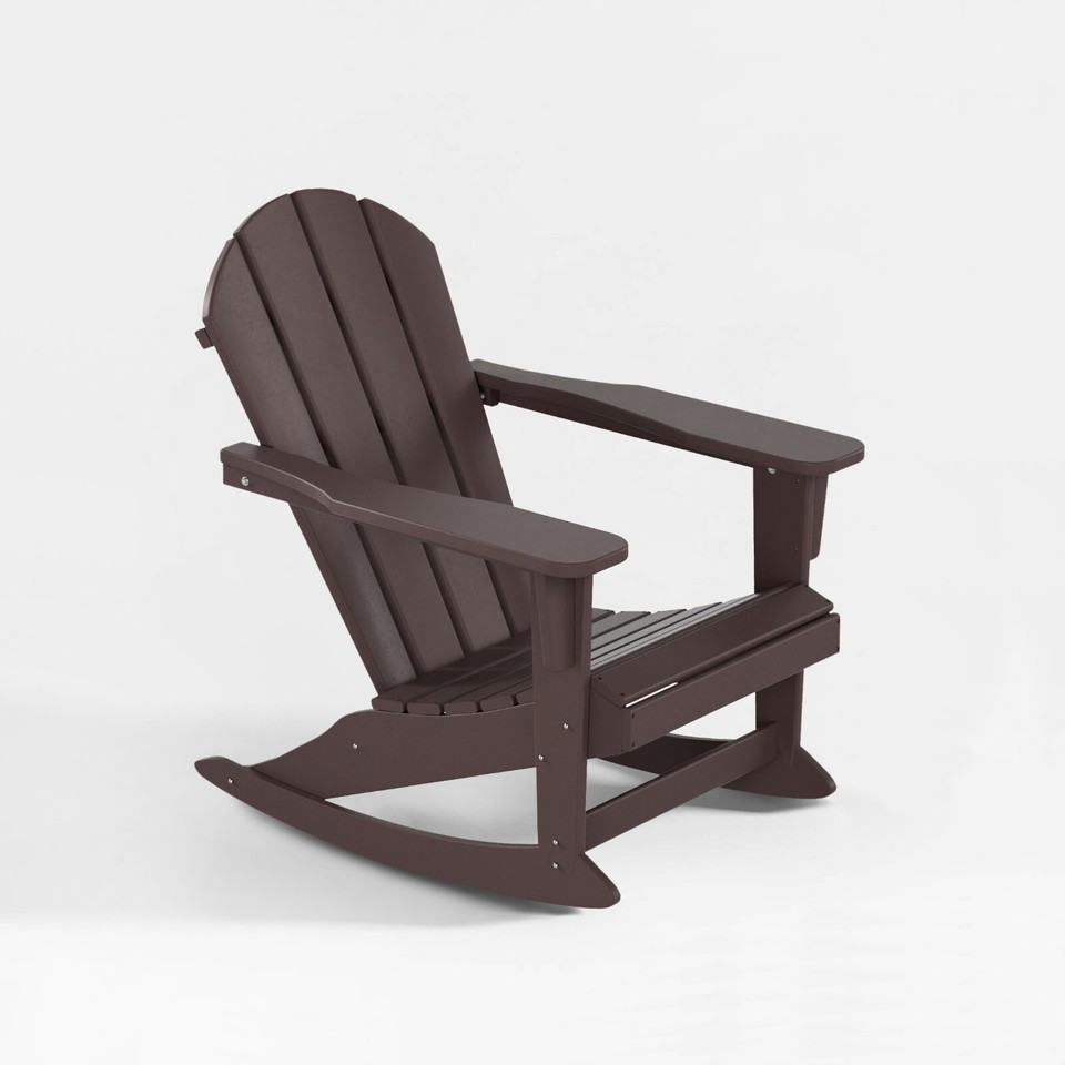 Outdoor Indoor Patio Adirondack Rocking Chair All-Weather Poly Material ...