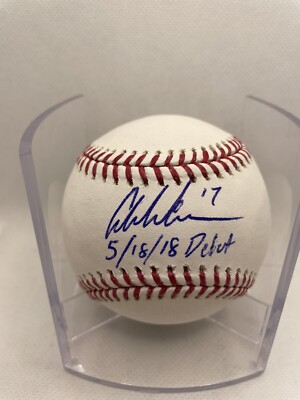 Austin Meadows Autographed ROMLB baseball MLB Debut Inscription Rays | eBay