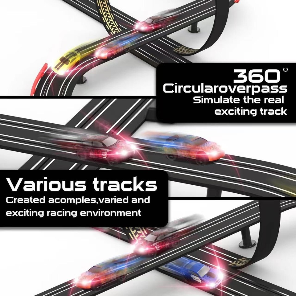 Slot Car Race Track Set Electric Powered Race Track Dual Racing Car ...