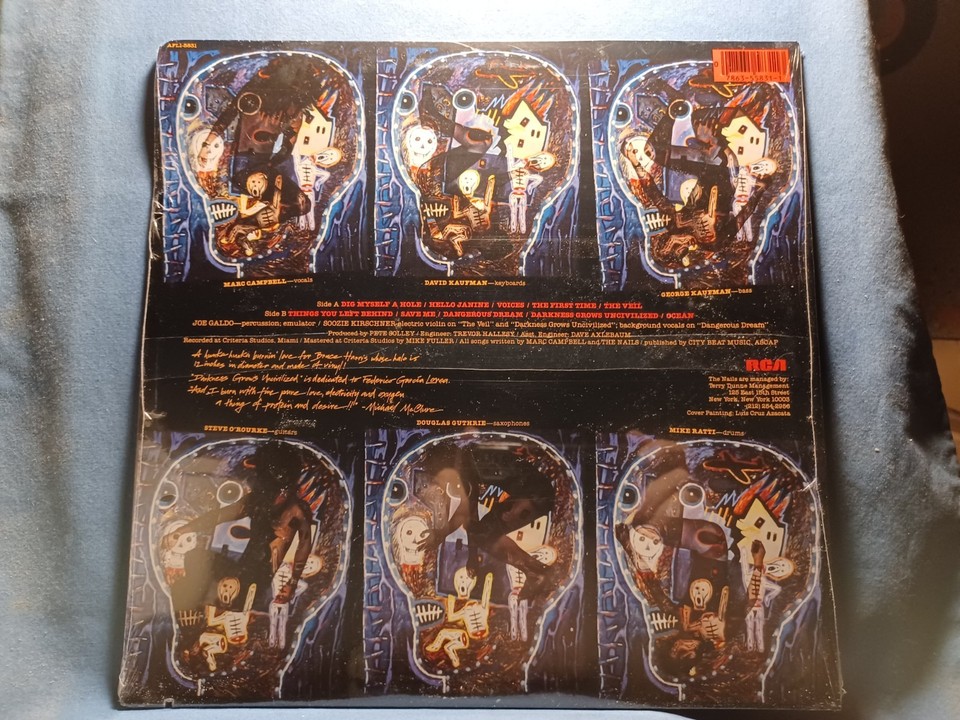 Nails Dangerous Dreams Rare 1986 RCA Alternative New Wave Rock Lp ...