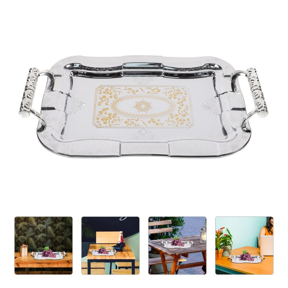 Stainless Steel Serving Tray Elegant Serving Tray Drinks Tray Fruit ...