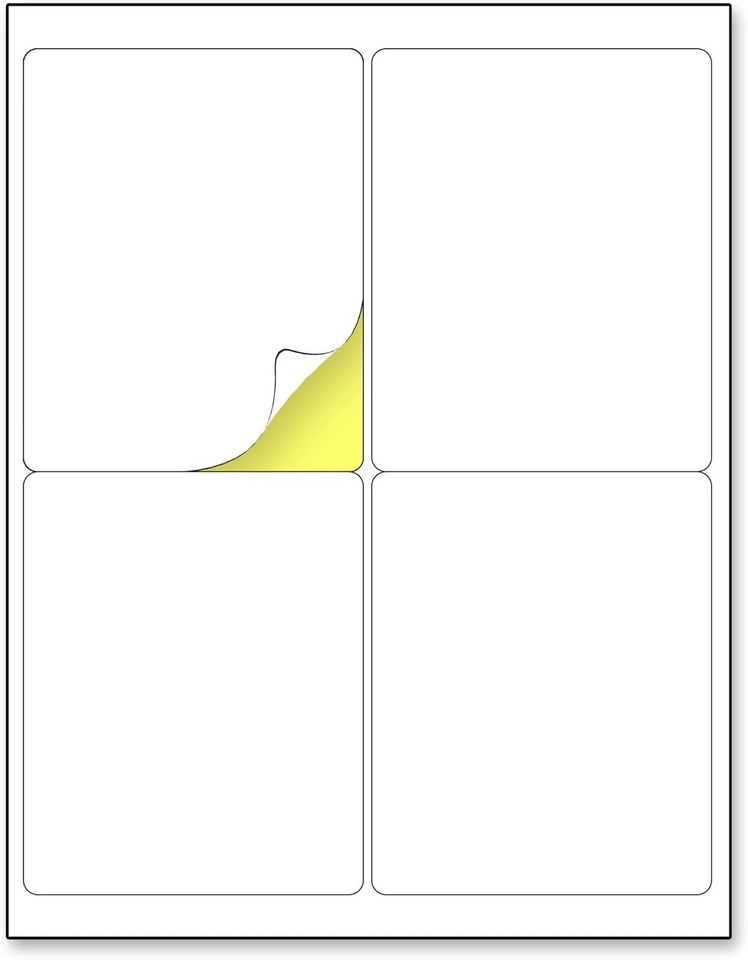 (2" x 4" 30 Sheets Printable White Sticker Labels Laser/Inkjet Printing ...