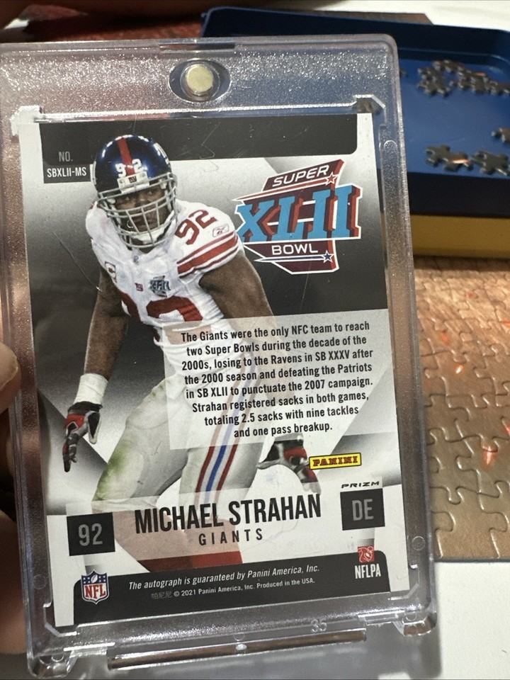 2021 Panini Super Bowl XLII Michael Strahan Silver Prizm Autograph | eBay