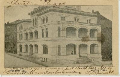 Postcard Austin Street Scene Post Office Lockhart Postmark Texas c1907 ...