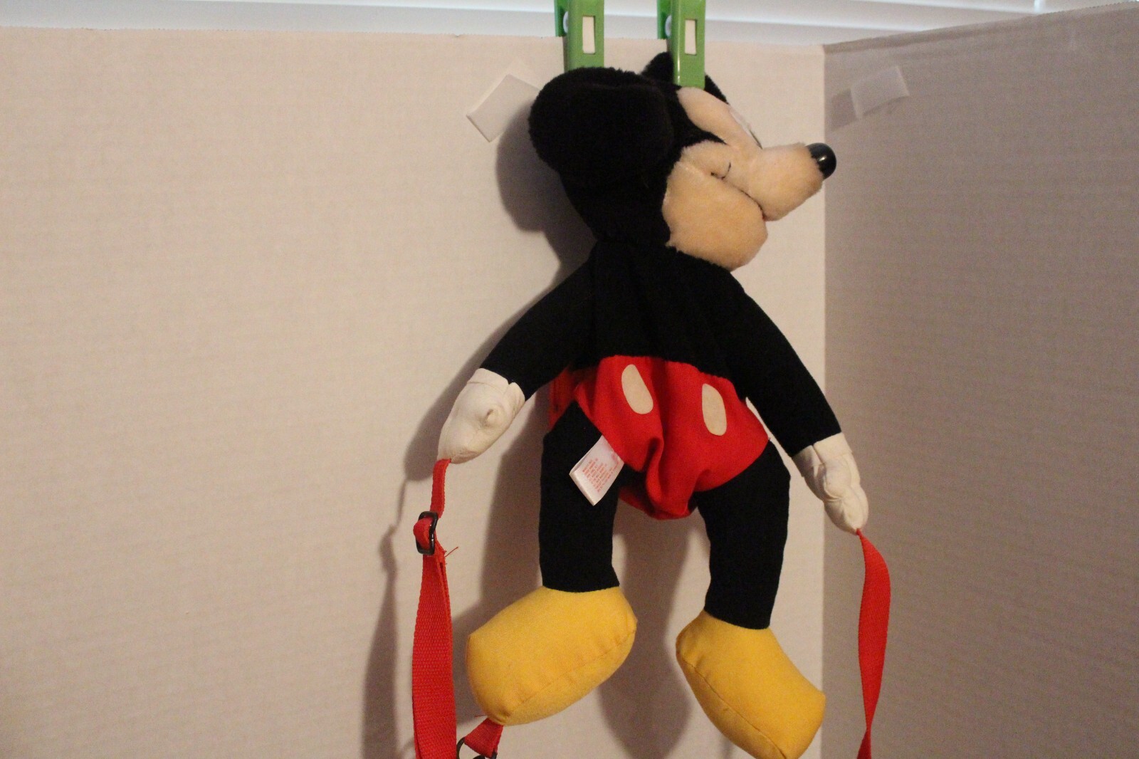 Vintage Disney Mickey Mouse full body plush Red Back Pack 2 red straps ...