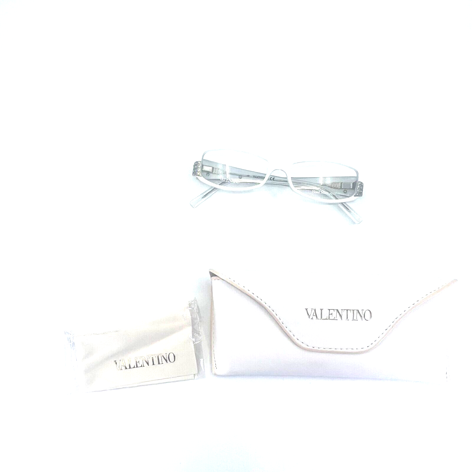 Valentino Eyeglasses VAL5657 FGX White Rectangular Womens Frames 52[]15 ...