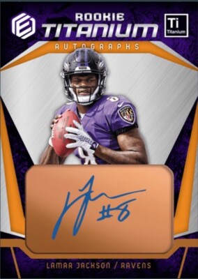 2018 Elements Lamar Jackson Titanium Rookie Auto RC NFL Blitz Digital ...