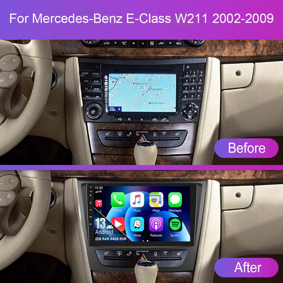 For Mercedes Benz W211 E CLS Android 13 Car Stereo Radio GPS Navi ...