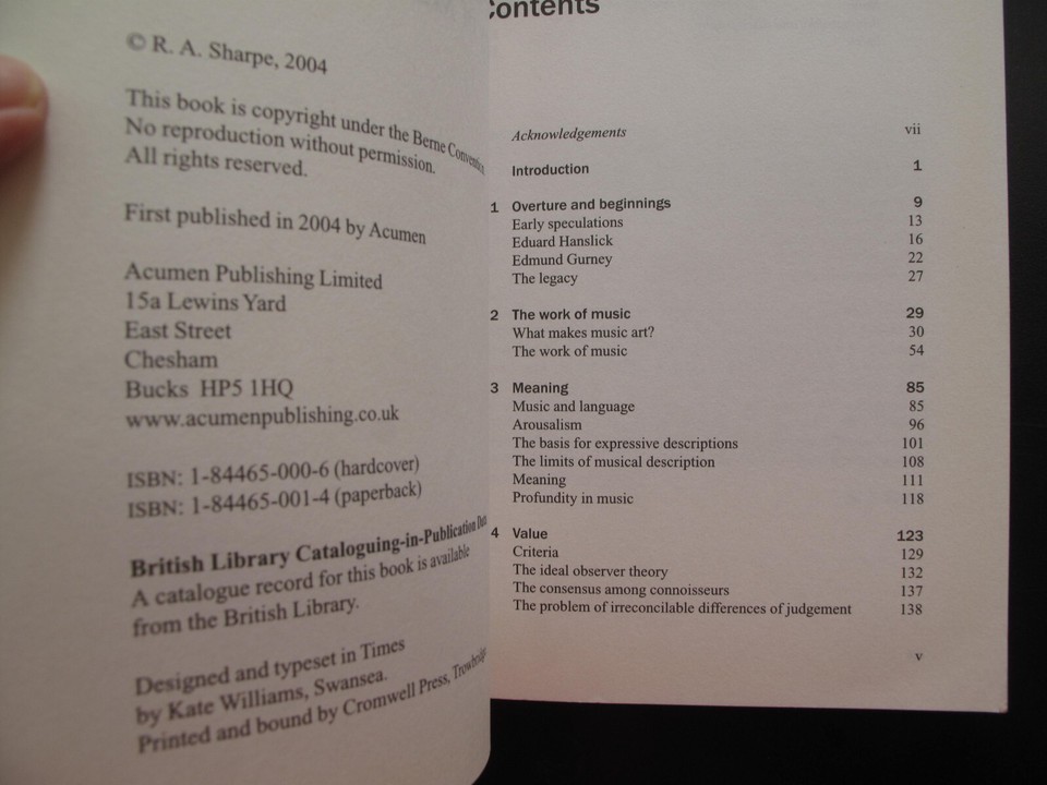 Philosophy Music Introduction Sharpe 2004 Musical Movement Sounds Art ...