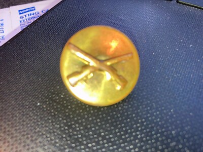 US WW II Infantry Crossed Rifles Vintage Screw Back Hat Pin Button | eBay