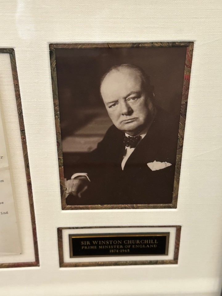 Sir Winston S. Churchill Typed Signed Letter document autograph framed ...