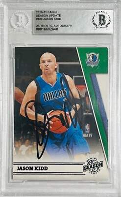 2010-11 Panini Season Update Jason Kidd Autograph Beckett BAS Authentic ...