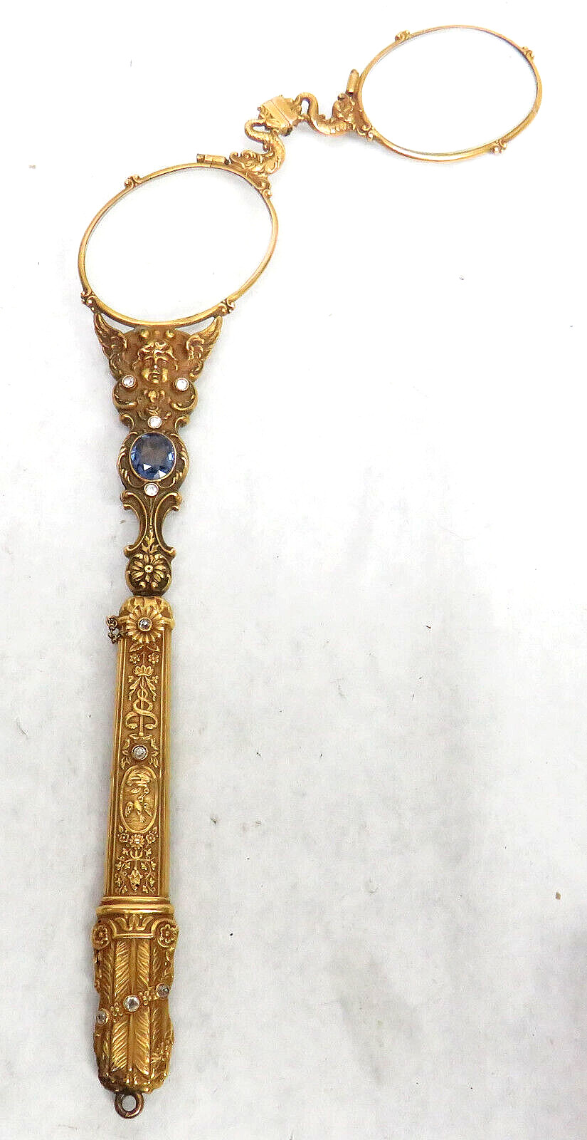 RARE 18K GOLD CEYLON SAPPHIRE DIAMONDS OPAL 7 1/2 LO… - Gem