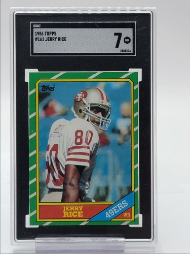 JERRY RICE 1986 TOPPS FOOTBALL ROOKIE SAN FRANCISCO 49ERS #161 RC SGC 7 ...