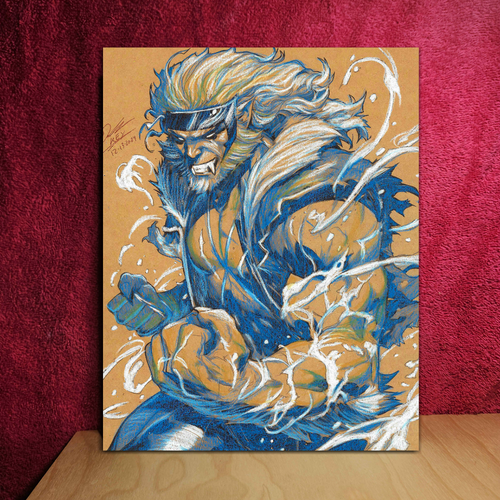 Sabertooth Color Illustration Mixed Media Fine Art Print 8.5x11 by ...