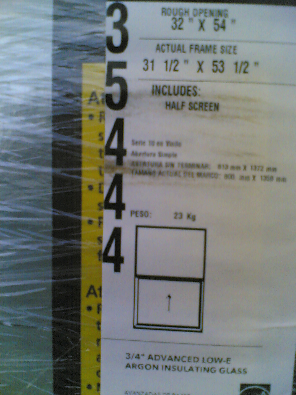 BRAND NEW: Nice White VINYL House SINGLE-HUNG WINDOW 32x54 (w/ nailing ...