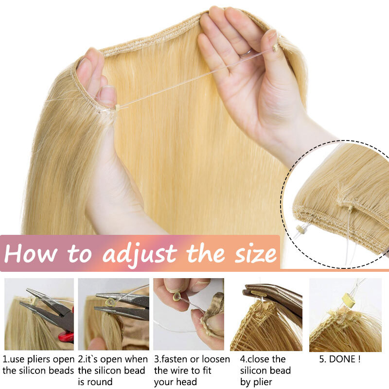 Real Invisible Wire In Human Hair Extension Secret Hidden Extensions ...