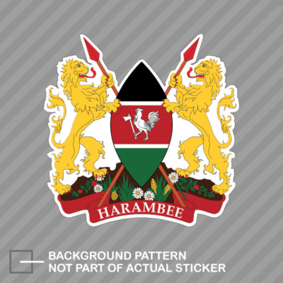 Kenyan Coat of Arms Sticker Decal Vinyl Kenya flag KEN KE | eBay