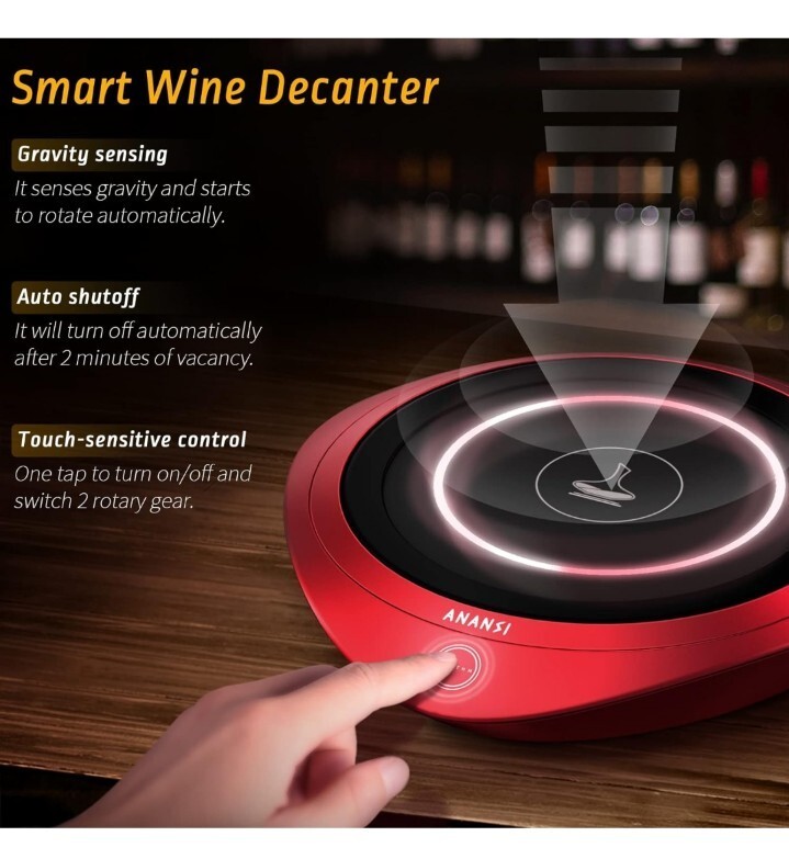 Electric Rotating Wine Decanter Aerator, Smart Automatic Spinning Wine ...