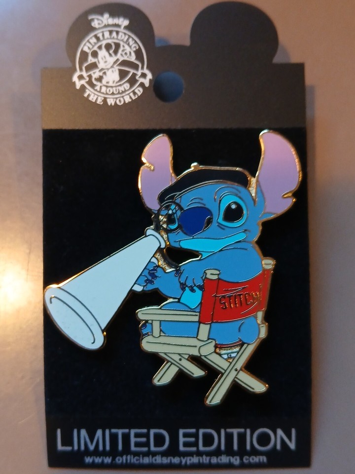 DISNEY STITCH DIRECTOR SITTING IN CHAIR MEGAPHONE BERET AUCTIONS LILO ...