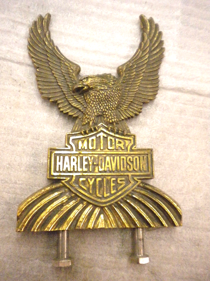 Vintage Harley Eagle Sissy Bar Insert Wings Chopper Solid Brass ...