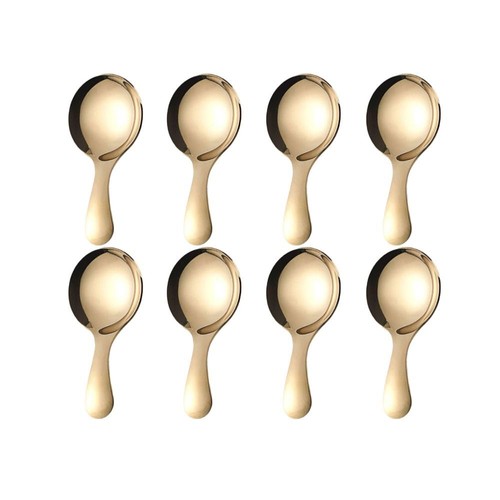 8PCS Golden Small Spoons for Condiments Short Gold Spoons Sugar | eBay ...