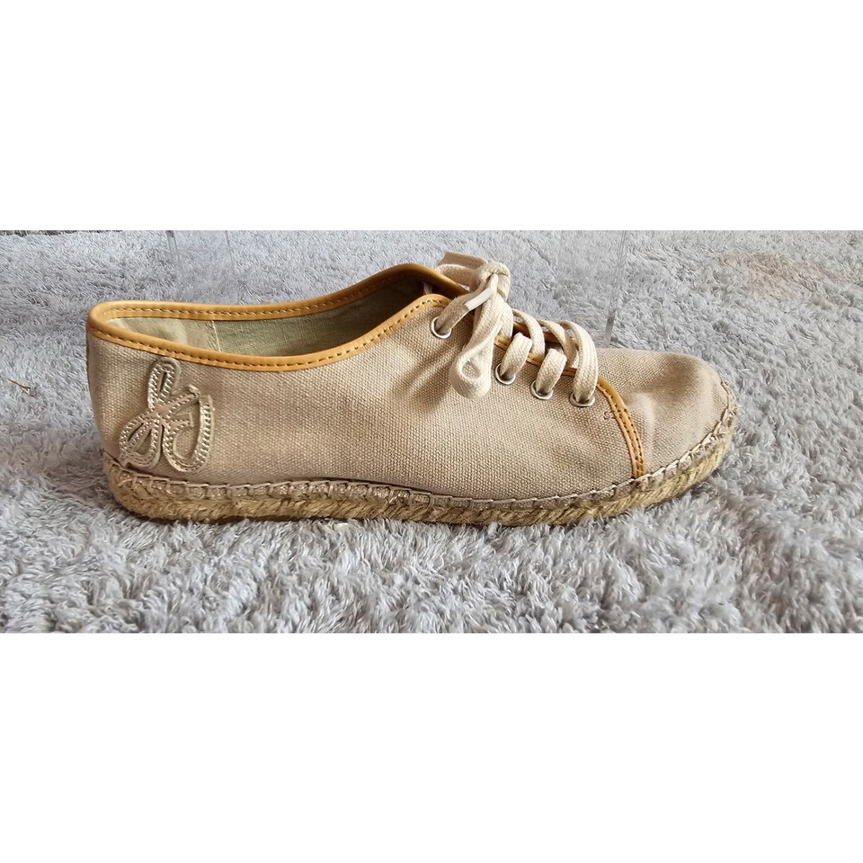 Sam Edelman Lillian Lace Up Espadrilles Sneakers Women Size 7.5M Gold ...