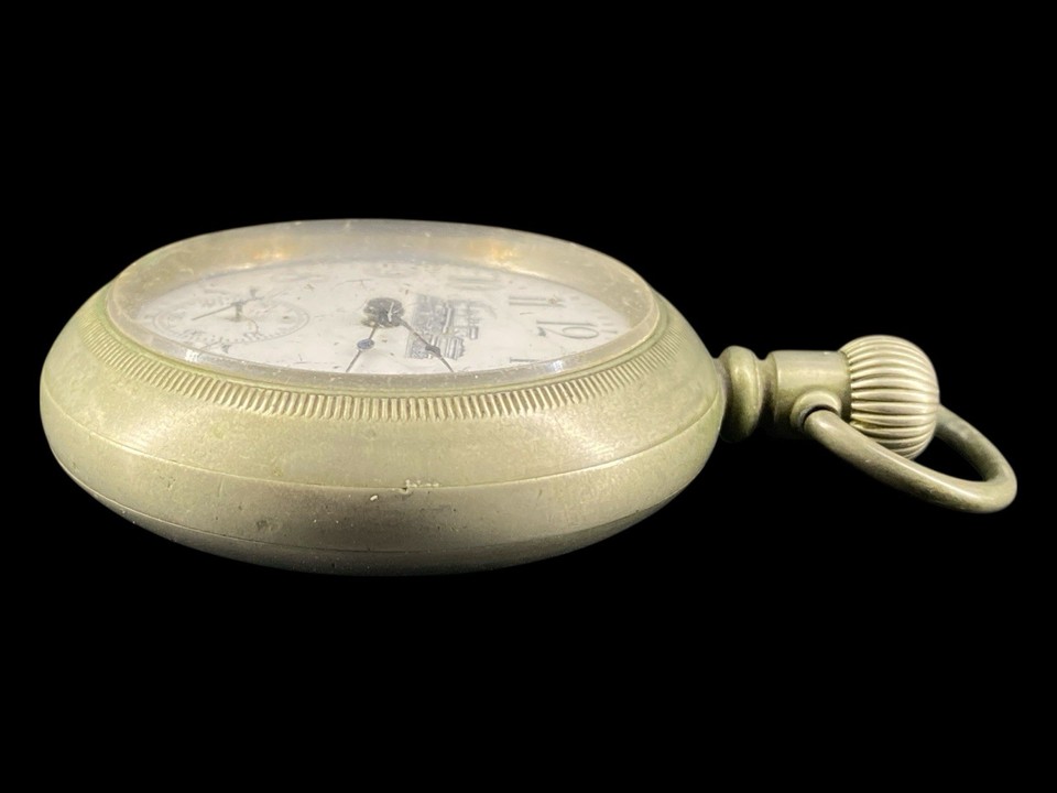 Philadelphia Watch Case Co Antique Pocketwatch w/ Locomotive Train Dial ...