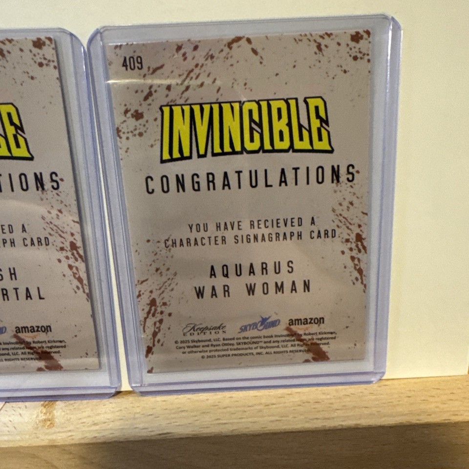 Invincible Keepsake Lot Blood Splatter Dual Character Laser Signagraph ...