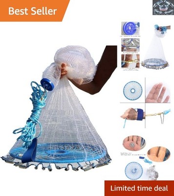 Quick-Sinking 1/2 Inch Mesh Cast Net 4FT-12FT – Perfect for Live Bait ...