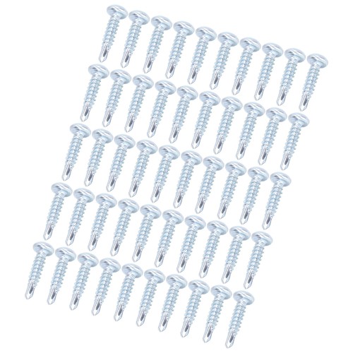 Roud Head 50Pcs Self Drilling Screw Cross Carbon Steel 4.2x19mm ...