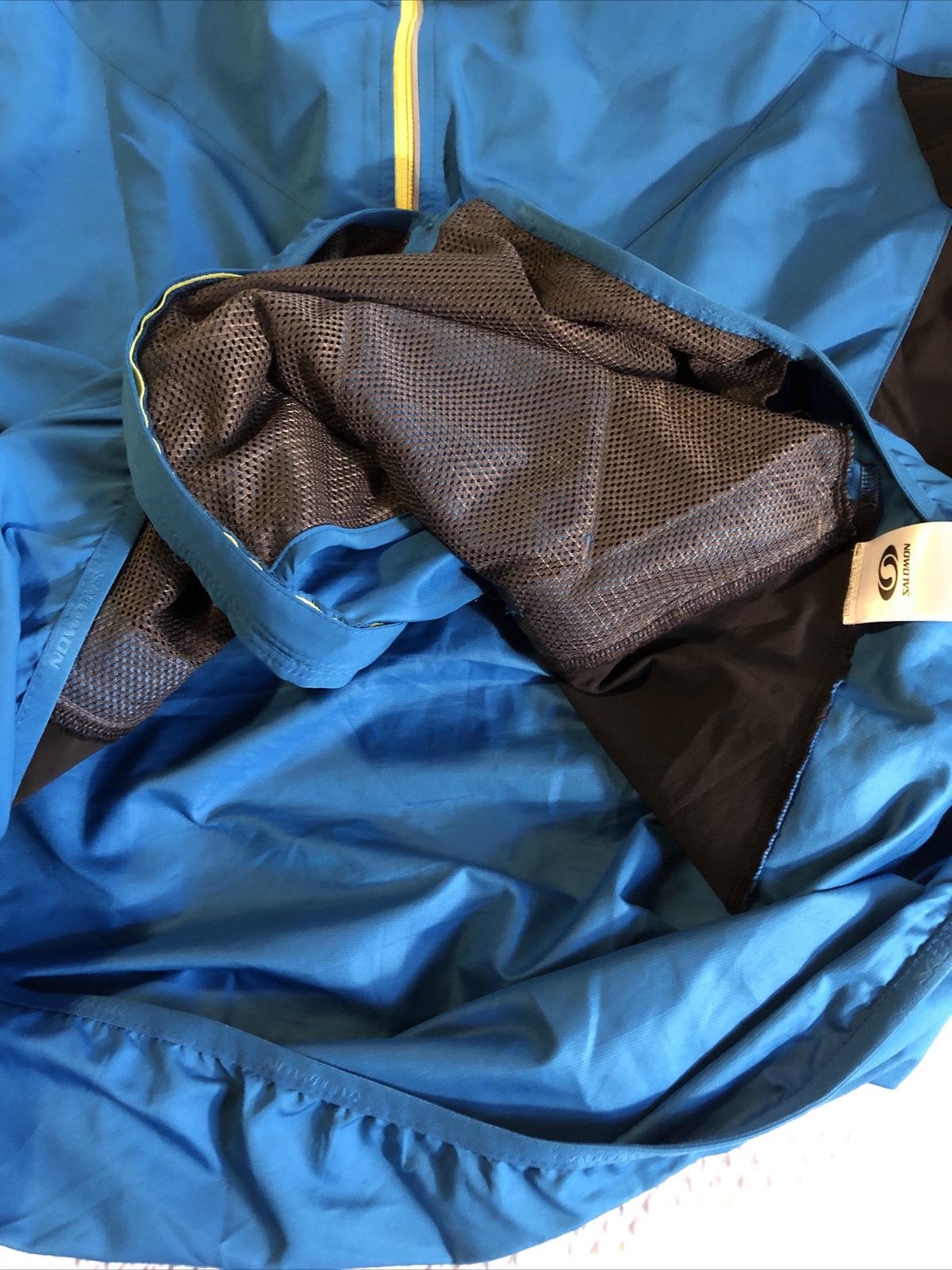 Salomon WindBreaker Jacket Clima Wind XXL Blue Black Reflective Wind | eBay