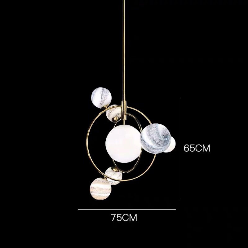 Space Planet Glass Ball Pendant Light Round Globe Indoor Lamp Modern ...