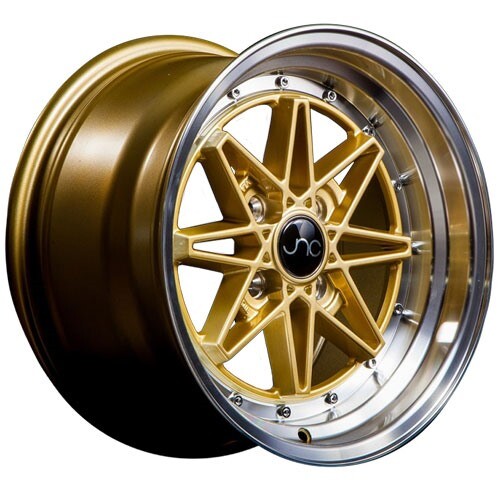 15x8 4x100 +25 JNC Wheels JNC002 Gold Machine Lip Set of 4 | Machined ...