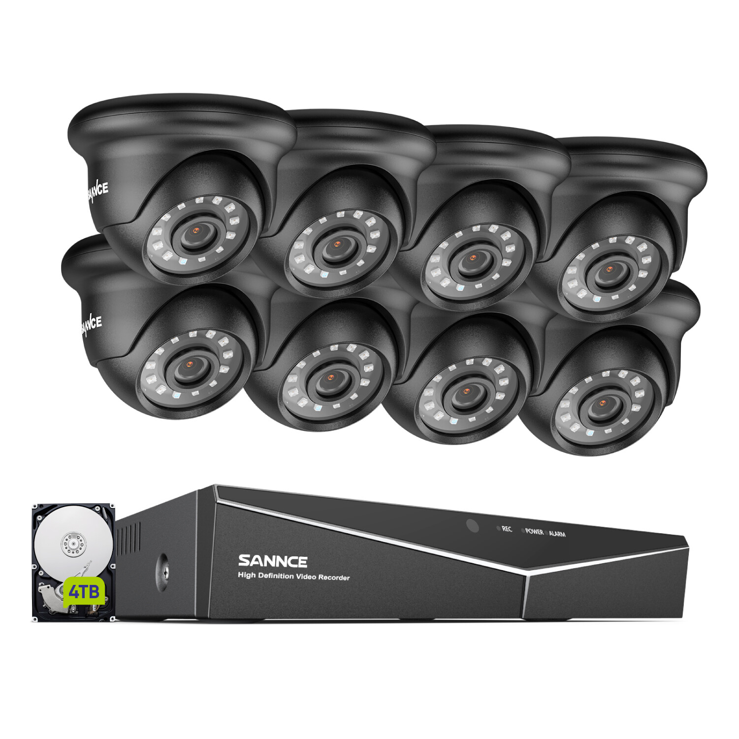 SANNCE 5in1 8CH DVR 1080P Security Camera System CCTV Outdoor EXIR ...