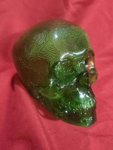 TWO BRAND NEW TRANSLUCENT RED SKULL HEAD WITH LIGHT UP EYES "THE LOOK ...