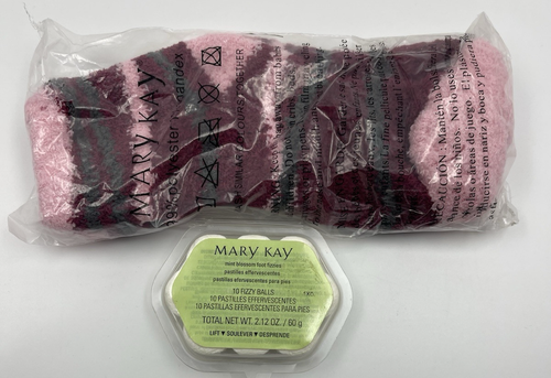 2 PC Mary Kay Fuzzy Socks Pink Purple and 1 Pack of Mint Foot Fizzies ...