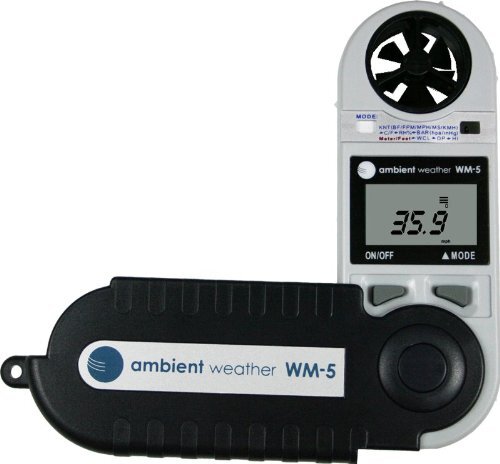 Ambient Weather WM-5 Handheld Weather Meter w/Windspeed, Temperature ...