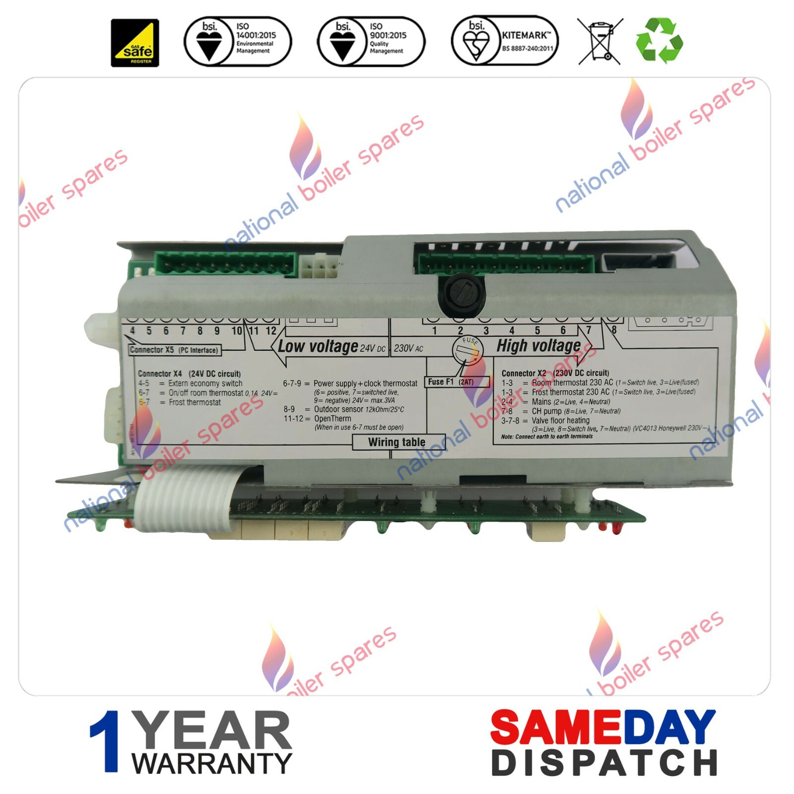 Intergas Combi Compact Hre 24/18, 28/24, 36/30 Boiler Controller PCB ...
