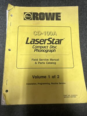 Rowe CD-100A LASERSTAR COMPACT DISC PHONOGRAPH Manual - good used ...
