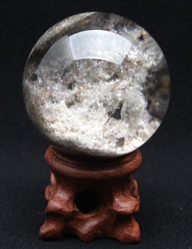 43mm Natural Clear Phantom Crystal Ball SPHERE Quartz Specimen+w ...