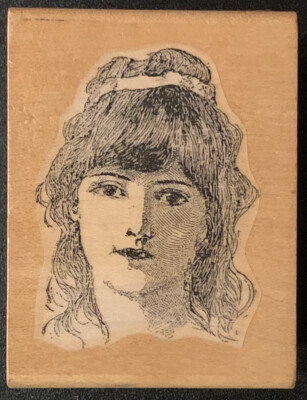 Rubber Stamp Woman Female Face With Ribbon | eBay