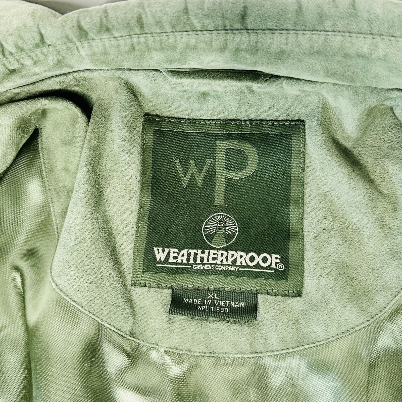 Weatherproof Original Full Zip Bomber Jacket Sz XL Lime Green Poly WPL ...