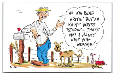 Humor Ah Kin Read Writin But Ah Kain't Write Readin Comic Postcard | eBay