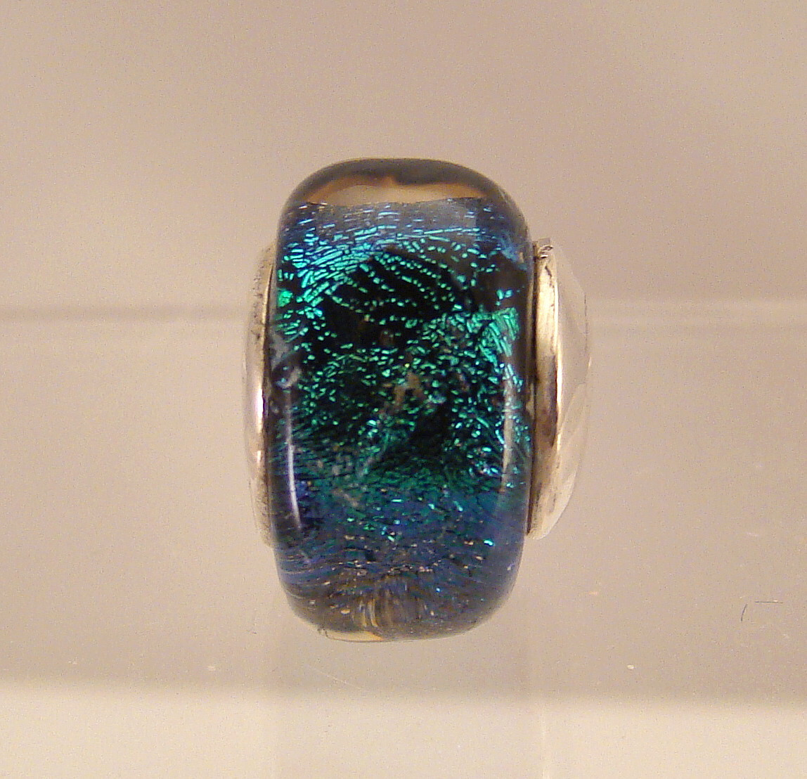 Reflection Beads OG Sterling Turquoise Blue Triangle Dichroic Glass ...