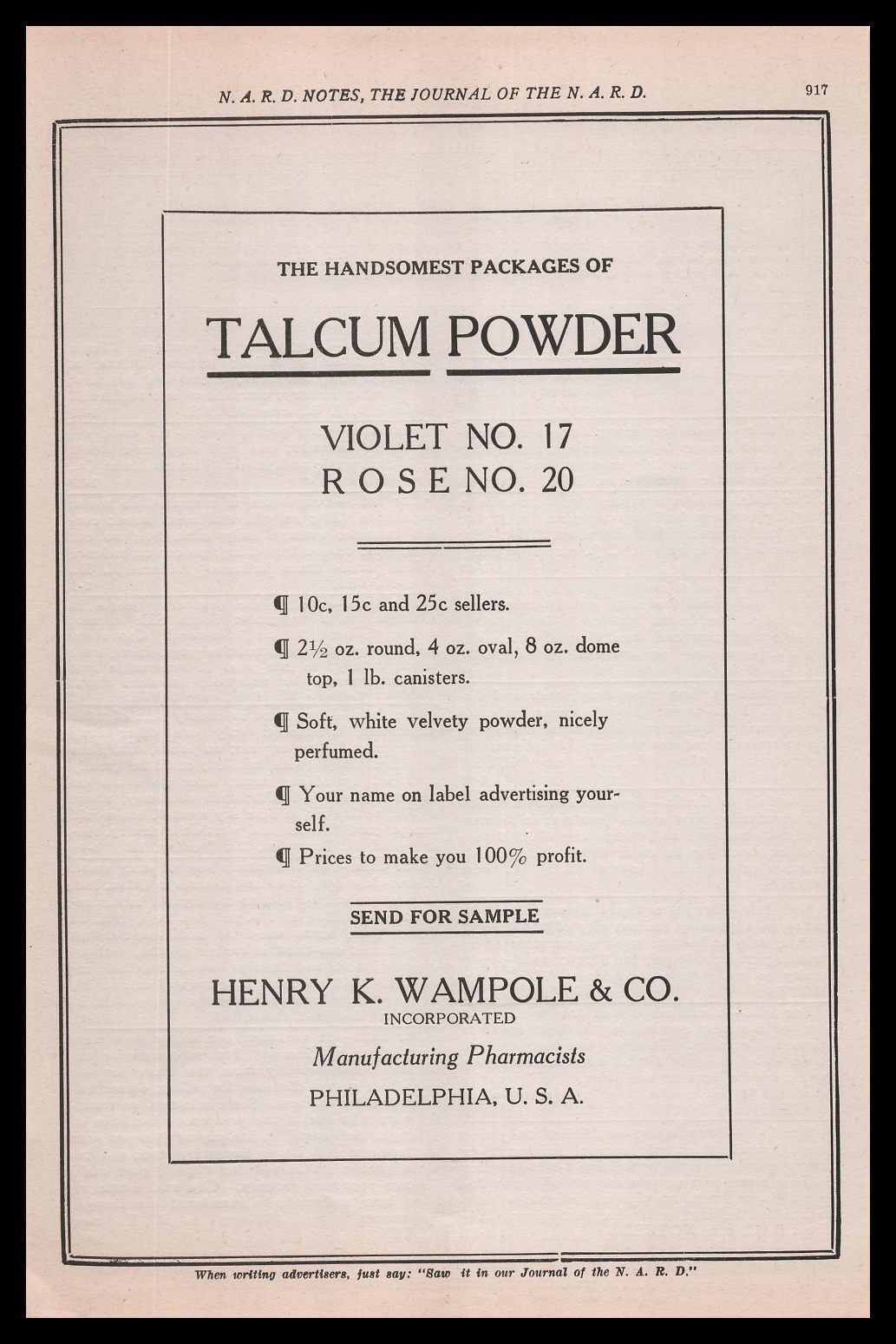 Talcum Powder Ad