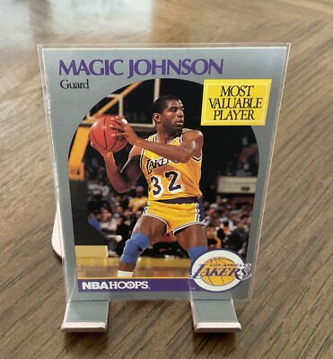 Magic Johnson Los Angeles Lakers 90-91 NBA Hoops MVP Card #157 | eBay