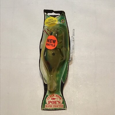 Vintage POE'S SUPER CEDAR Wood Series W/Rattle Fishing Lure 400 Series ...