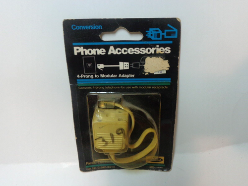 VINTAGE PACIFIC MODULAR TELEPHONE ACCESSORY 4 PRONG CONVERTER/ADAPTER ...
